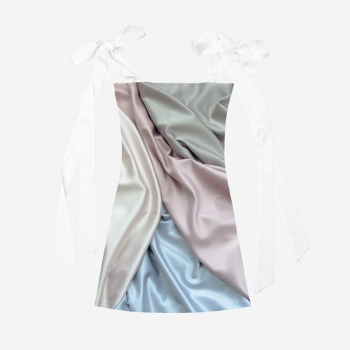 MUSINSA | DARLING, YOU'RE BAD LONG SATIN RIBBON DRESS #CREAMY