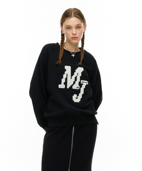 MUSINSA | MA JOURNEE Majone Boucle Sweatshirt_Black