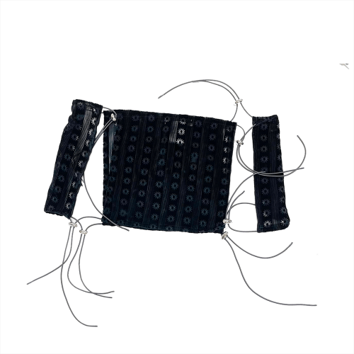 MUSINSA | 604SERVICE VELVET ELASTIC STRING SKIRT IN BLACK