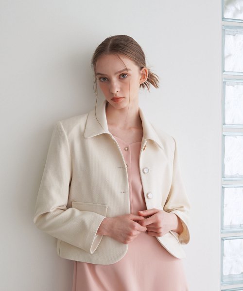 MUSINSA | BIBYSEOB Kara Tweed Cropped Jacket Ivory [T31]