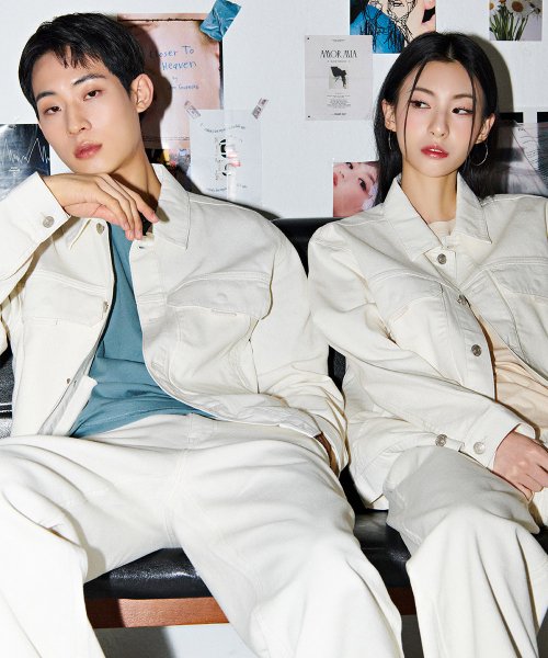 MUSINSA | CHASECULT Public ecru pocket detail denim jacket-CAPU1231B05