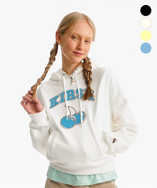 MUSINSA | KIRSH Archie Cherry Logo Sweat Setup Hoodie (Crop)