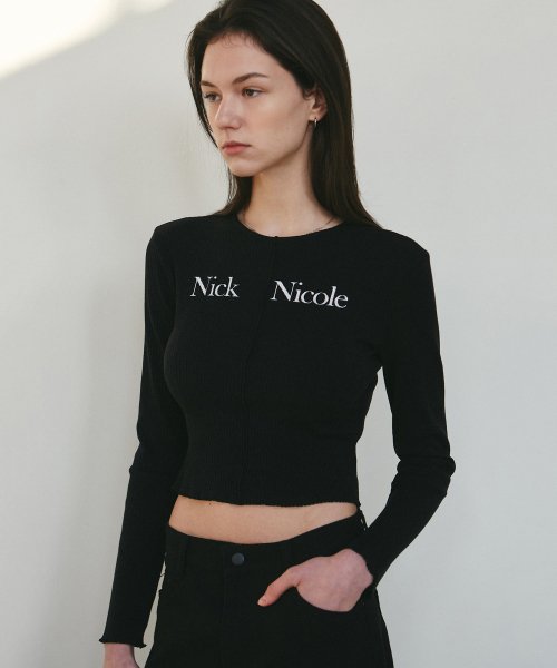 MUSINSA | NICK&NICOLE NICOLE SIGNATURE SLIM KNIT_BLACK