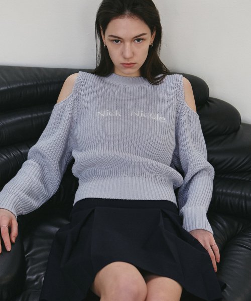 MUSINSA | NICK&NICOLE NICOLE CUT OUT CREW NECK KNIT_SORA