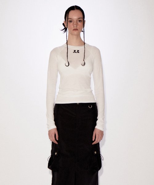 MUSINSA | REST&RECREATION RR LOGO Sheer Look T-Shirt White