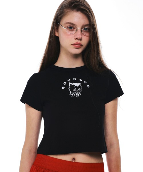 센토르(CENTAUR.KR) CENTAUR CAT CROP T-SHIRTS_BLACK - 사이즈 & 후기 | 무신사