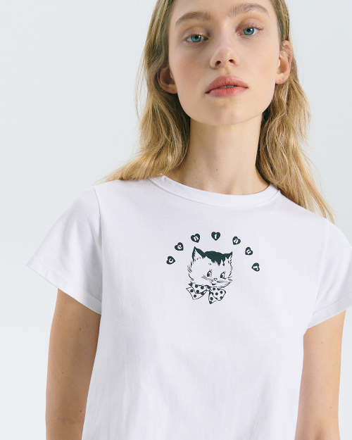 MUSINSA | CENTAUR.KR CENTAUR CAT CROP T-SHIRTS_WHITE