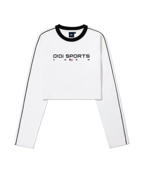 오아이오아이 컬렉션(OIOI COLLECTION) 1990 스포츠 크롭 롱슬리브 티셔츠_화이트 - 사이즈 & 후기 | 무신사