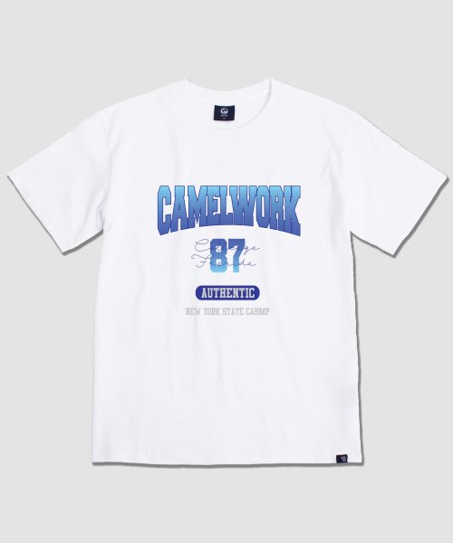 MUSINSA | CAMEL WORK Number 87 Authentic Short Sleeve T-Shirt (White)