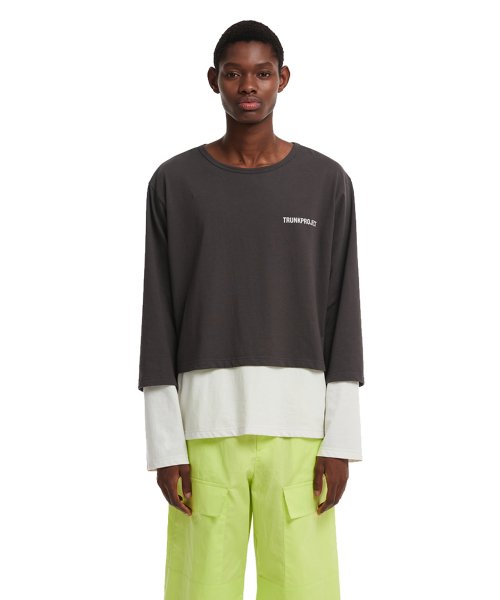 MUSINSA | TRUNK PROJECT 88 Layered long sleeves T-Shirt_Grey