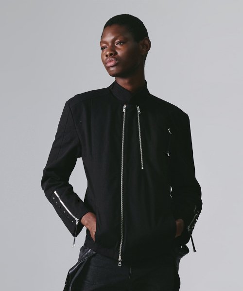 MUSINSA | NACHE ASYMMETRIC COTTON JACKET (UNISEX) BLACK
