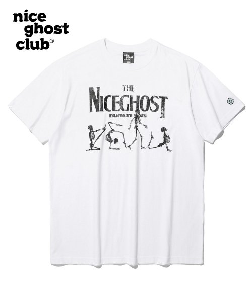 MUSINSA | NICE GHOST CLUB Namaste Skeleton T-shirt_White(NG2DMUT513A)