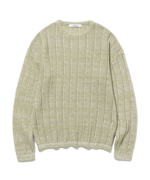 MUSINSA | KNITTED MIX MESH KNIT GREEN