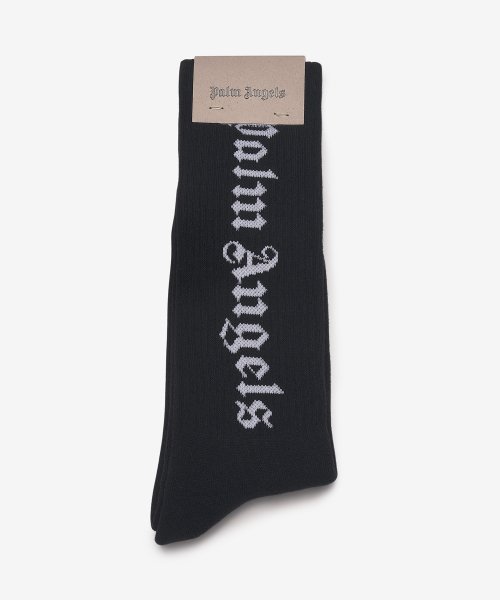 MUSINSA | PALMANGELS Logo Socks - Black: White / PMRA001C99FAB0021001