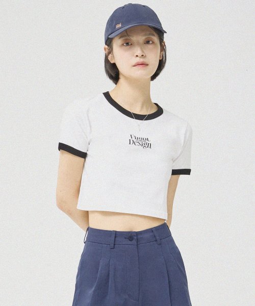 MUSINSA公式 | FILLUMINATE (W) Crop Ringer Tee - White
