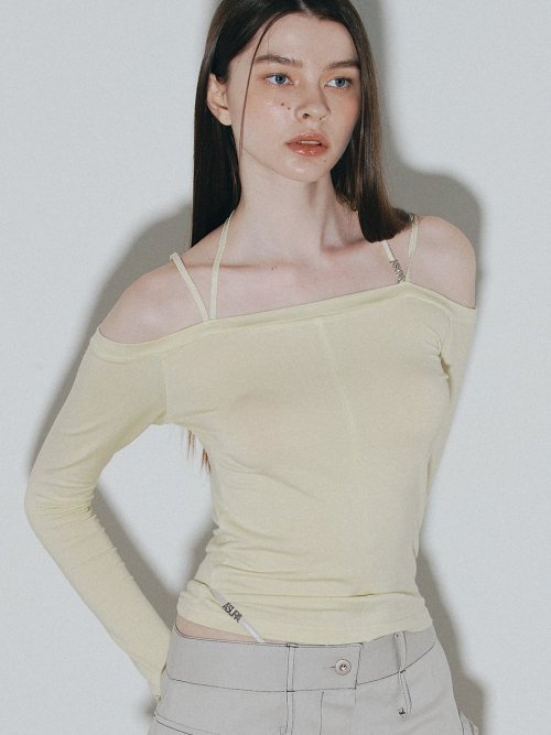 MUSINSA | ASURA Strap Halter Tee (LIME)