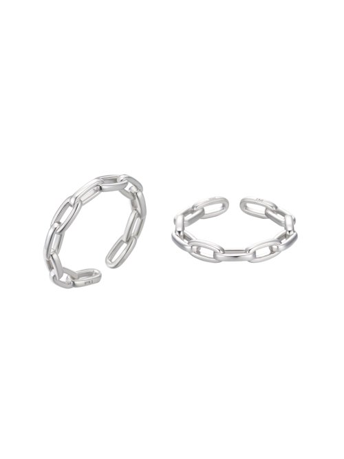 MUSINSA | OPEN WORK STUDIO Square Chain Ring (White)