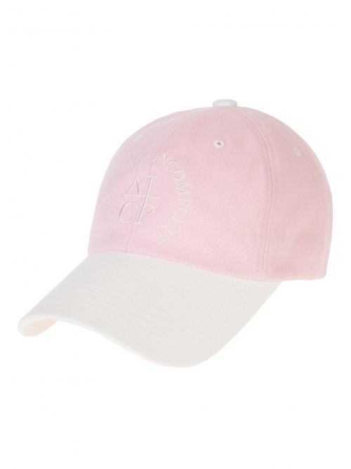 MUSINSA | ALLINCOMPLETE Round Logo Ball Cap (White & Cherry Blossom)