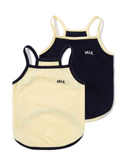 MUSINSA | YALE 2PACK) SMALL ARCH DOGGY SLEEVELESS NAVY / YELLOW
