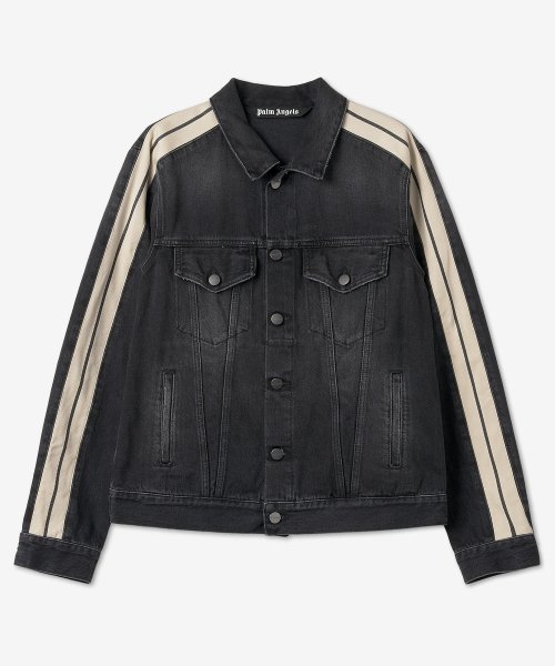 MUSINSA | PALMANGELS Men's Track Denim Jacket - Black:White ...