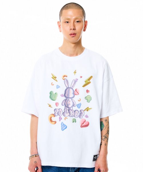 MUSINSA | CRUMP Chrome Rabbit T-Shirt [White]
