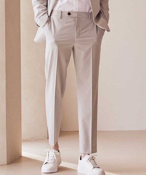 MUSINSA | AD HOC Men's Elastic Band Slacks (LT-GREY)