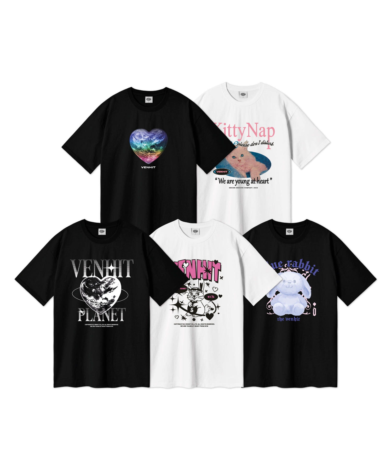 VENHIT 【二入組】圖案設計T恤（5款） (Creatrip)