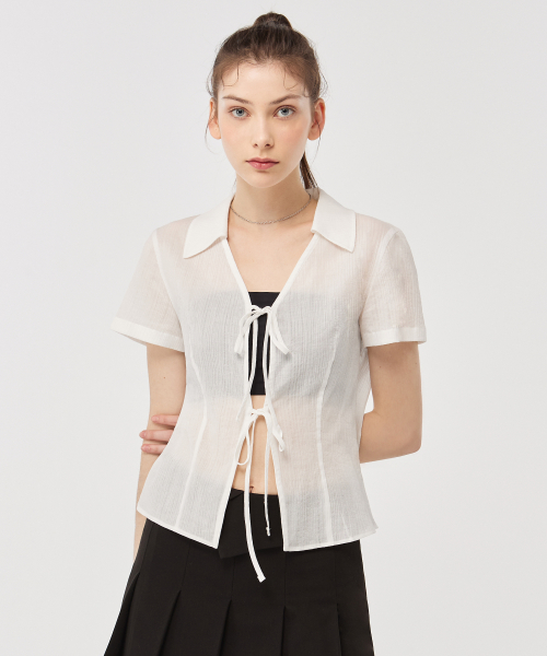 MUSINSA | CITYBREEZE WOMAN Tide-up bolero blouse_WHITE