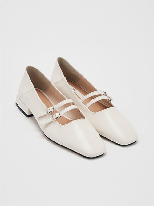 MUSINSA | ATT Two Strap Flat (Ivory)