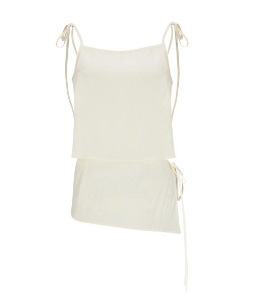 MUSINSA | MARROT Viscose string sleeveless [ivory]