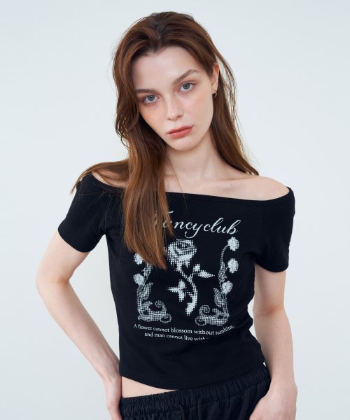 MUSINSA | FANCY CLUB [NF] Rose Baez Off Shoulder (BLACK)_F23QB223