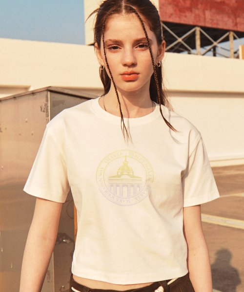 티메이커(TMAKER) 여성) 타워 세미크롭 반팔티_RAE2TR2005CR - 사이즈 & 후기 | 무신사