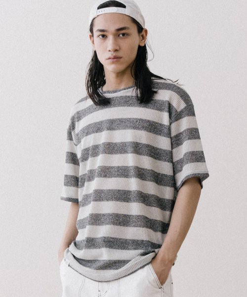 MUSINSA | VASTIC Stripe Half Hachi Knit_Ivory