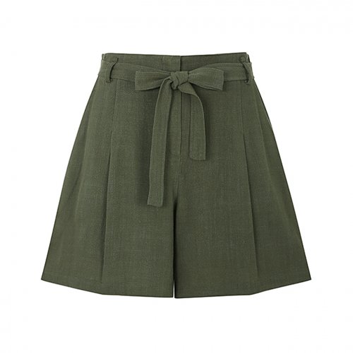 MUSINSA | SOUP Belted one-tuck short pants (SX5SP8A)