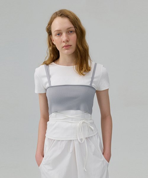 MUSINSA | AHWE Asymmetric Straps Bustier_LIGHT GRAY