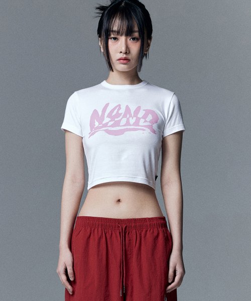 MUSINSA | NOT4NERD W Blunt N4ND Logo Crop Tee - White
