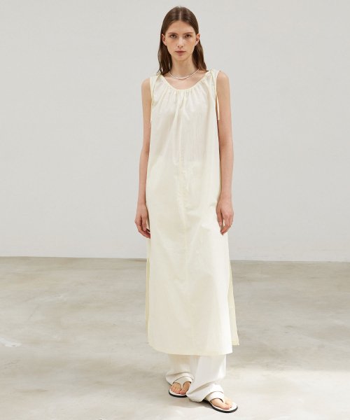 MUSINSA公式 | CITYBREEZE WOMAN Neck String Sleeveless Long Dress_CREAM