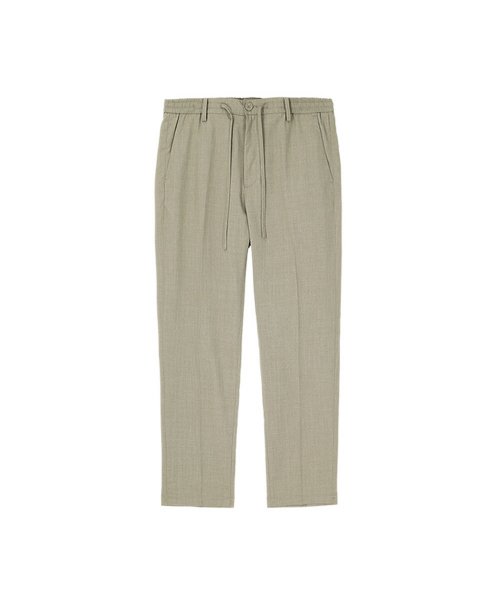 MUSINSA | AD HOC Men's Drawstring Tapered Fit Slacks (KHAKI)
