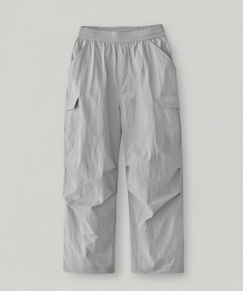 MUSINSA | LAFUDGESTORE Light Weather Wide Cargo Parasuit Pants_Light Gray