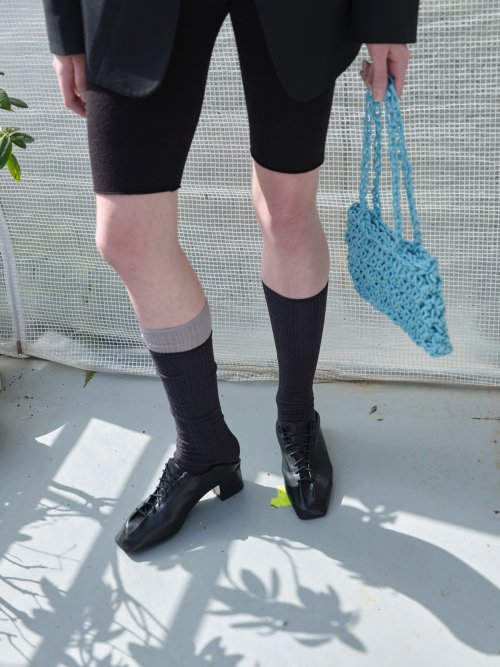 MUSINSA | NOTHINGEVERYTHING LONG SOCKS IN NAVY GRAY