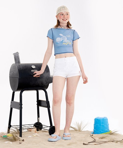 MUSINSA | KIRSH Cherry Inner Pants Border Short [White]