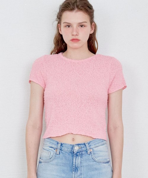쏘이르(SO IR) TERRY CROP TOP - PINK - 사이즈 & 후기 | 무신사