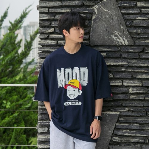 MUSINSA | ALVINCLO XL~4XL Big Size Mood Snapback Overfit Short Sleeve T ...