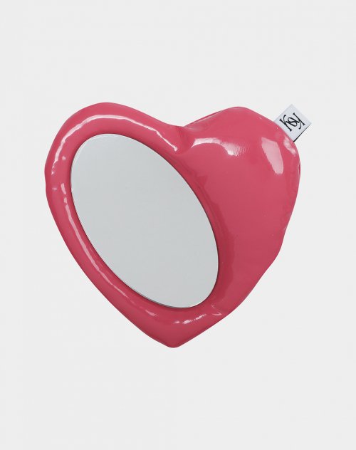 MUSINSA | KISYNING Heart hand mirror (magenta)