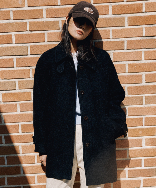MUSINSA | TTUDEMENT CLASSIC WOOL HALF COAT NAVY