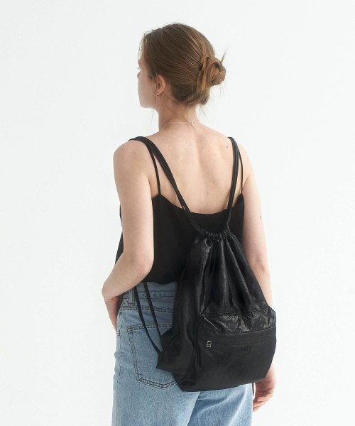 MUSINSA | VEY Shine String Backpack (Black)