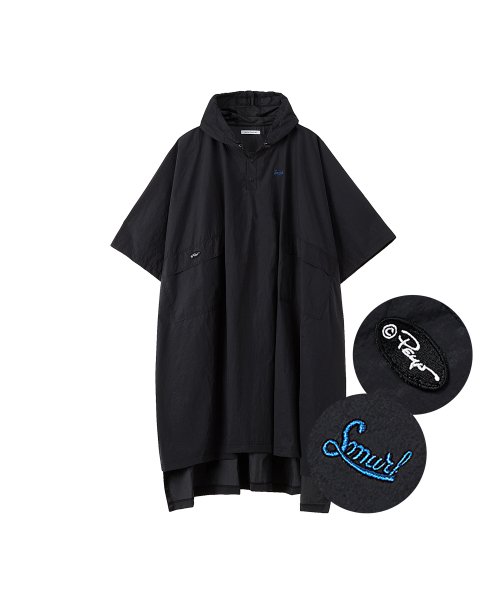 MUSINSA | ULKIN CANVAS Smurf Hood Rain Poncho_Black