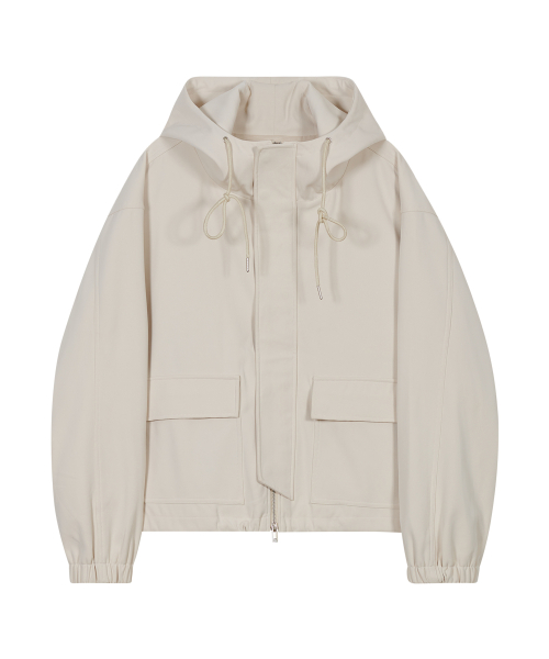 MUSINSA | IRONYPORNO WHITELINE 86-IRO244 Back Flap Hood String Jacket Ivory