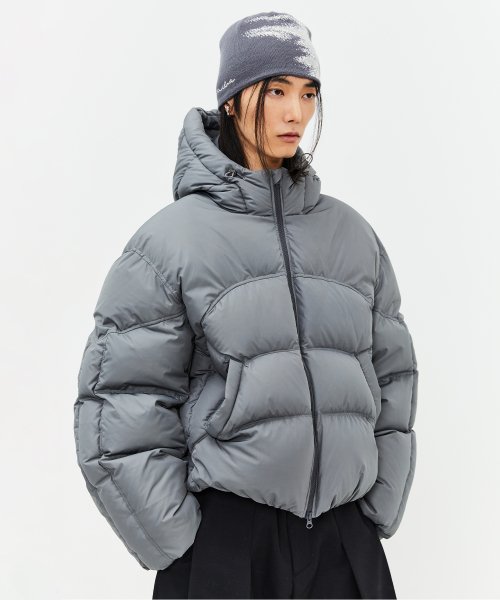 MUSINSA | LMOOD GIPI Artificial Pudding Down Puffer Jacket Gray