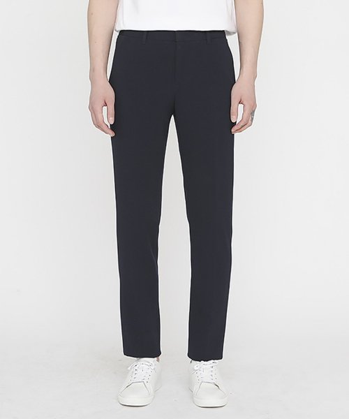 MUSINSA | AD HOC Men's Elastic Band Slacks (BLACK)